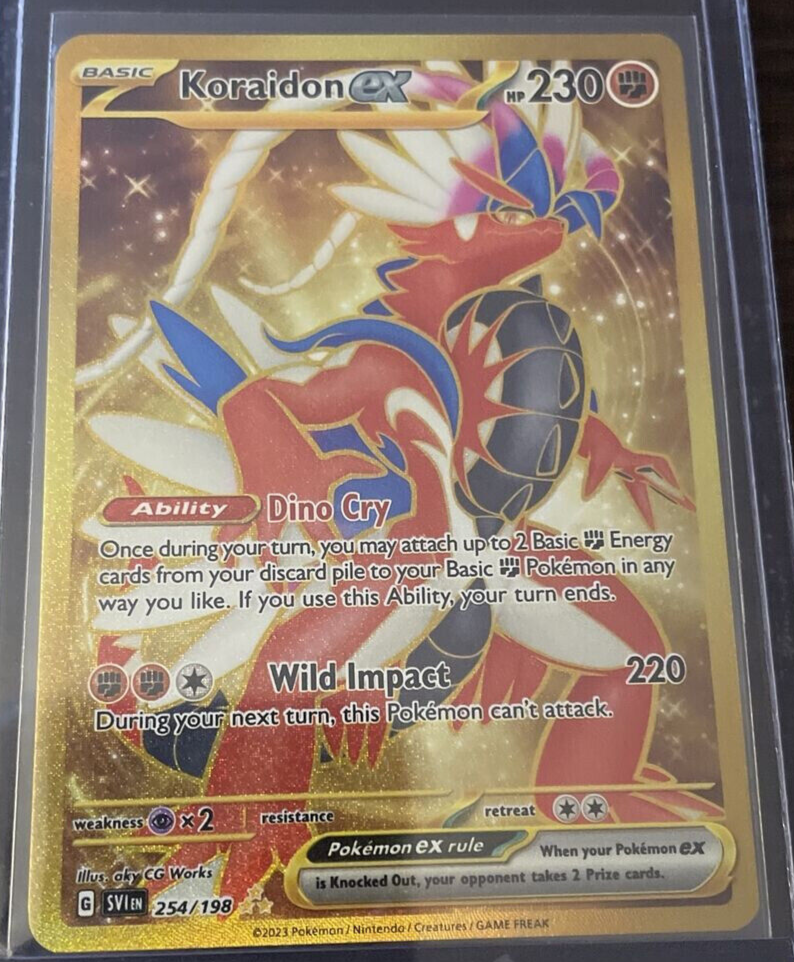 Koraidon ex - 254/198 Scarlet & Violet SECRET RARE GOLD Pokemon Card ...