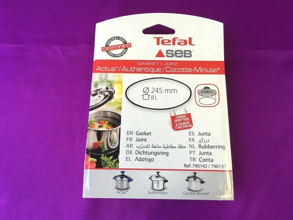 Genuine TEFAL SEB 220mm 4.5-6 Litre Pressure Cooker Seal Gasket 790141 ...