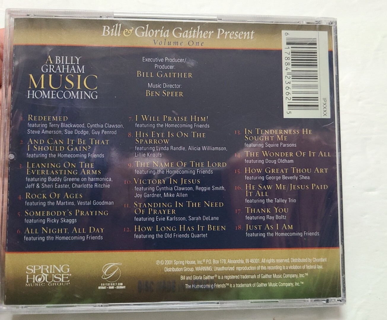 A Billy Graham Music Homecoming, Vol. 1 by Bill & Gloria Gaither (CD ...