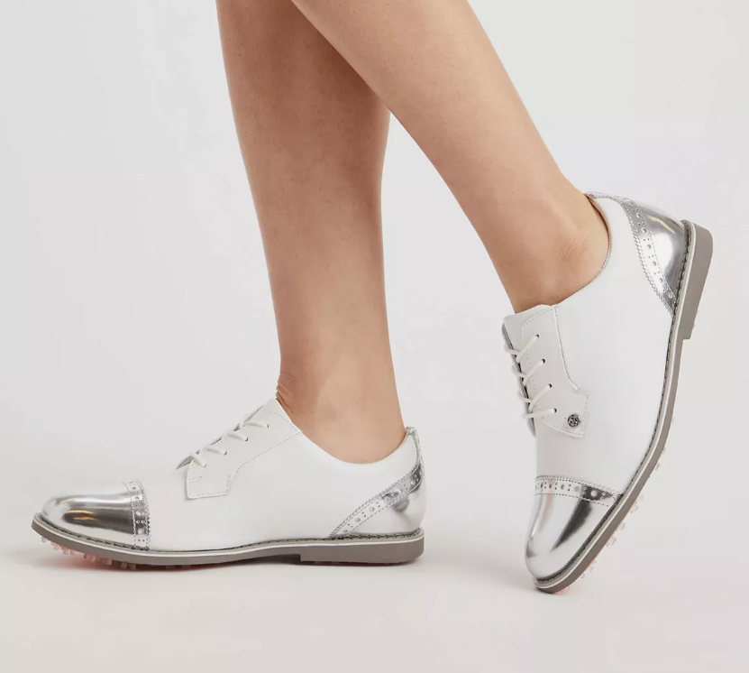 New G/FORE CAP TOE GALLIVANTER GOLF SHOE G4LC20EF04-S/SHK WHITE/SILVER ...