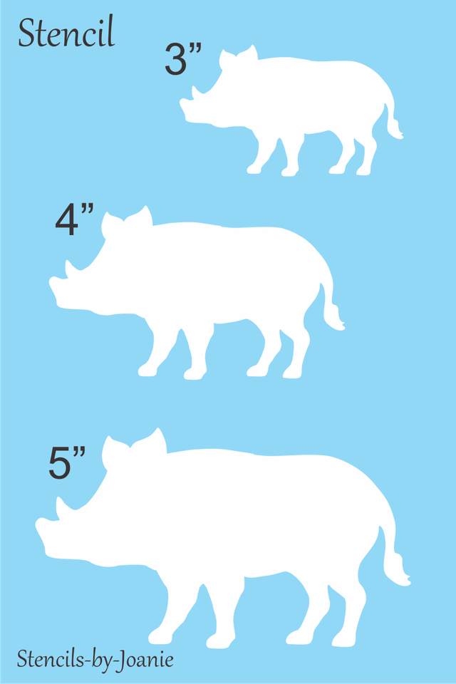 Stencils by Joanie Warthog Wild Boar Pig Animal Shape + Free Template ...
