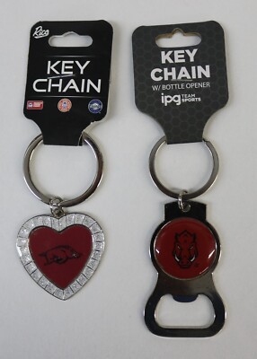 Lot of 2 Arkansas Razorback Metal Keychains: 1 Bottle Opener & 1 ...