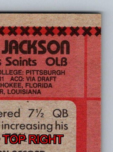 Rickey Jackson Outside Linebacker New Orleans Saints Topps 1990 Card ...