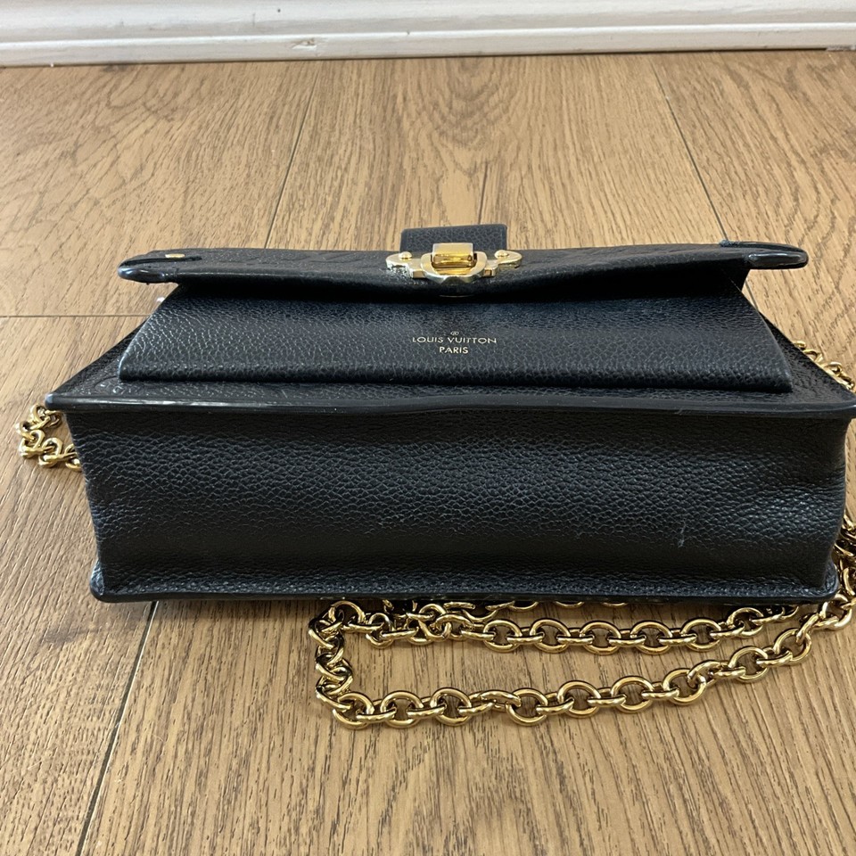 Authentic Louis Vuitton Vavin Wallet On Chain Black Monogram Empreinte ...