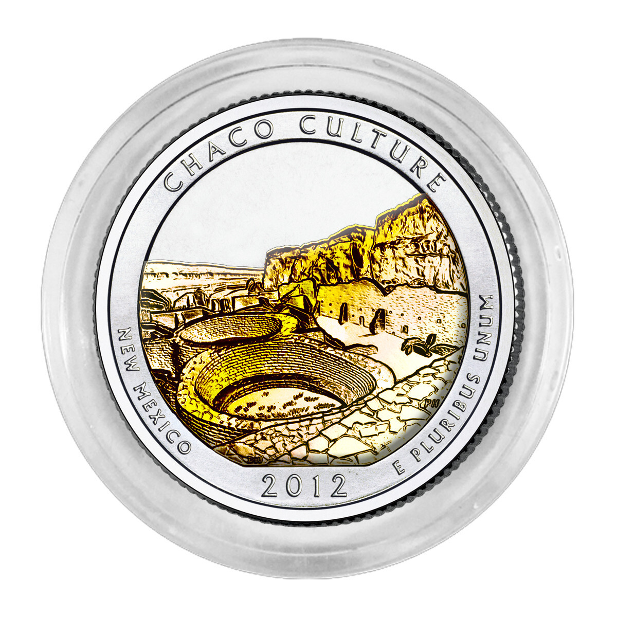 2012 Chaco Culture National Park Quarter Platinum layered with 24Kt ...