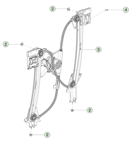 NEW 2012-2021 Tesla Model S REAR RIGHT Window Regulator 6006377-00-88 ...