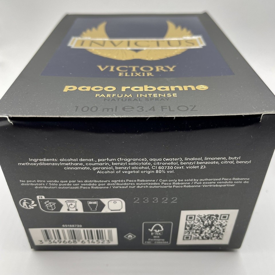 Invictus VICTORY ELIXIR By Paco Rabanne 3.4oz Parfum Intense Men - New ...