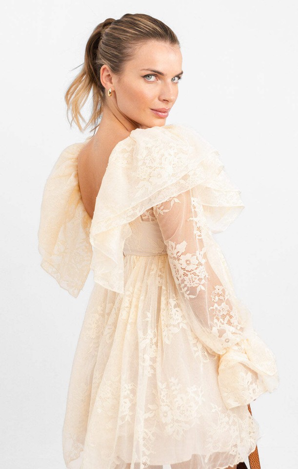 ASOS Luxe Womens Pink Mini Lace Dress Long Sleeve Zip Closure RRP £85 ...