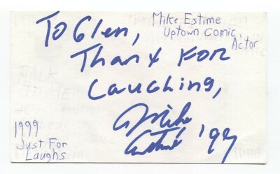 Mike Estime Signed 3x5 Index Card Autographed Signature Actor Comedian ...