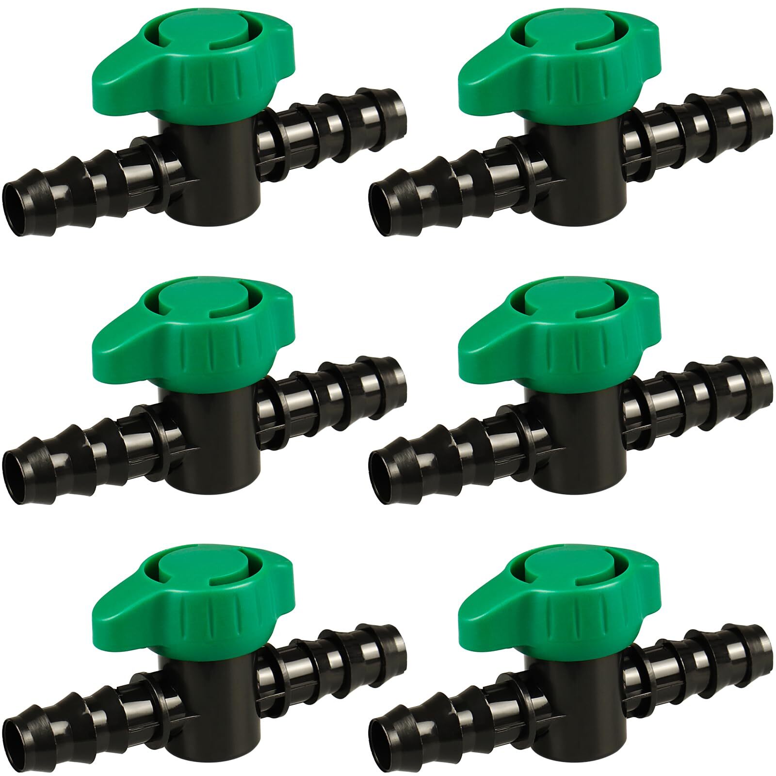 6 PCS Irrigation Barbed Ball Valve Fits for 1/2 Inch Drip Tubing Drip ...