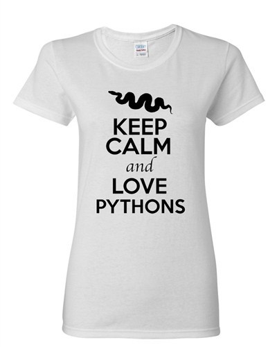 Ladies Keep Calm And Love Pythons Snake Animal Lover Wild Funny T-Shirt ...