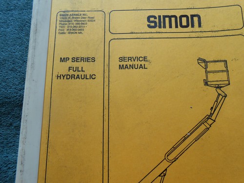 Simon Aerial Lift Service Manual | eBay