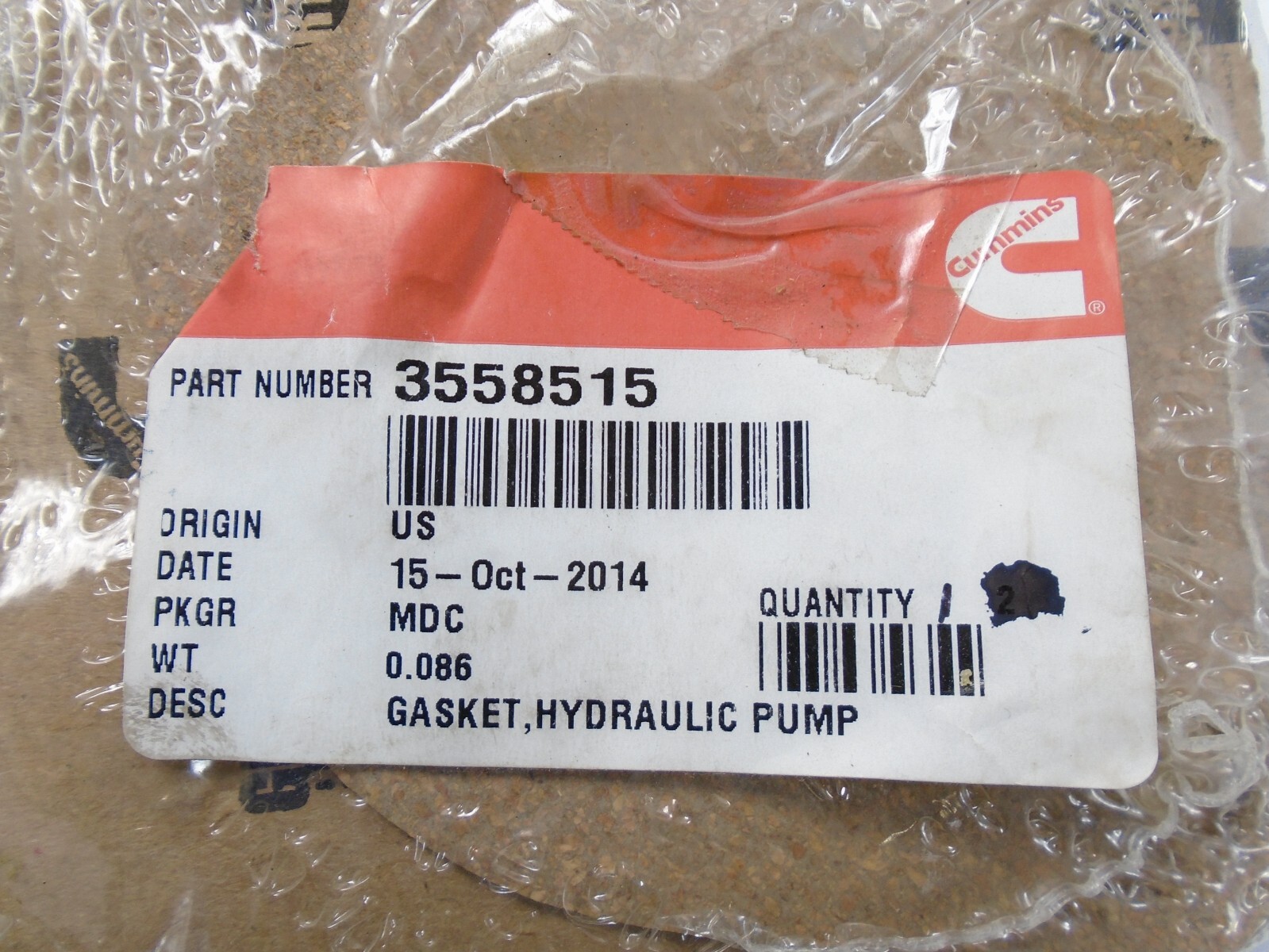 Cummins 3558515 Hydraulic Pump Gasket 4B3.9 6S5.9 Many More | eBay