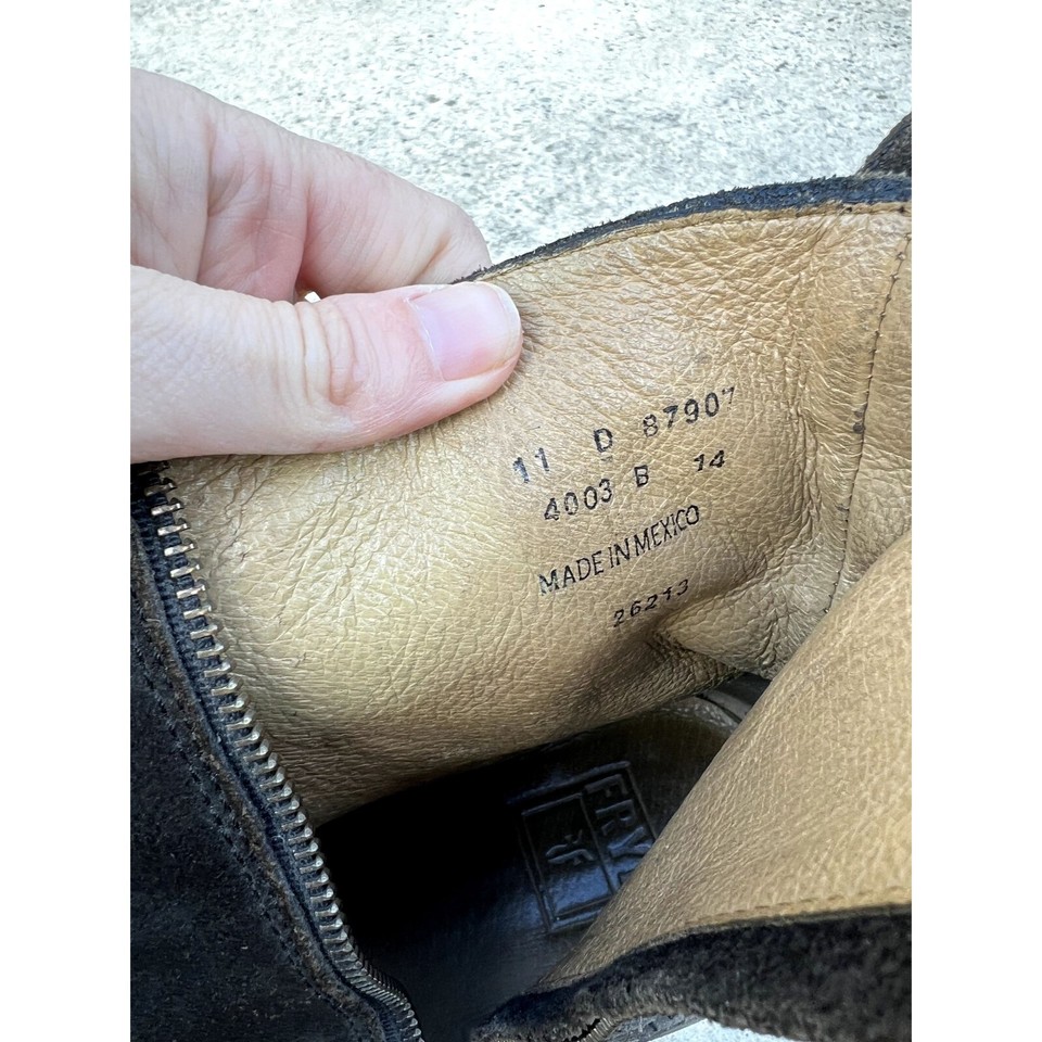 FRYE Oliver Inside Zip Suede Casual Dress Motorcycle Boots Sz 11 ...