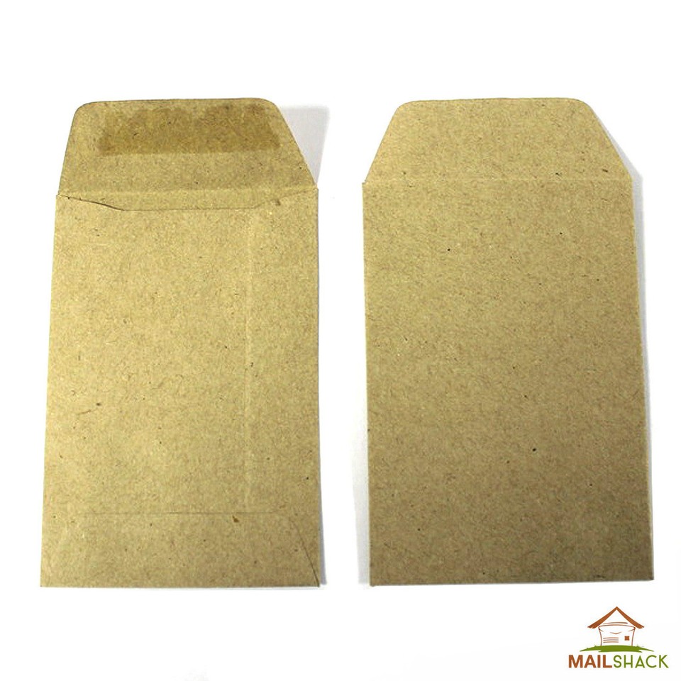 Small Brown Manilla Envelopes 98 x 67mm For Dinner Money Wages Coin ...