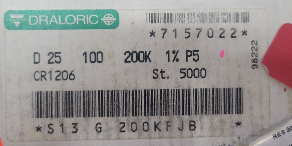 (10 PC) D25100200K1%P5 DRALORIC | eBay