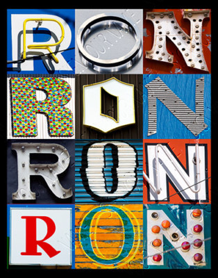 RON Name Poster featuring photos of actual sign letters | eBay