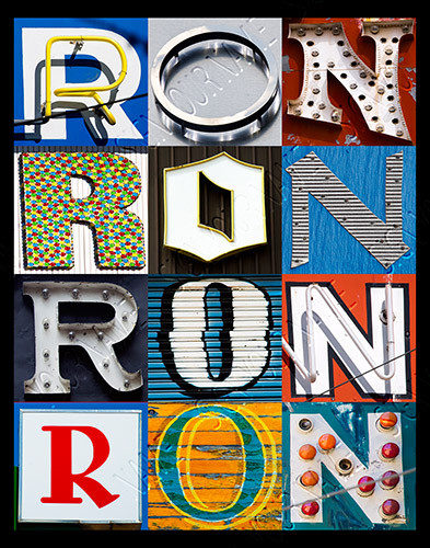 RON Name Poster featuring photos of actual sign letters | eBay