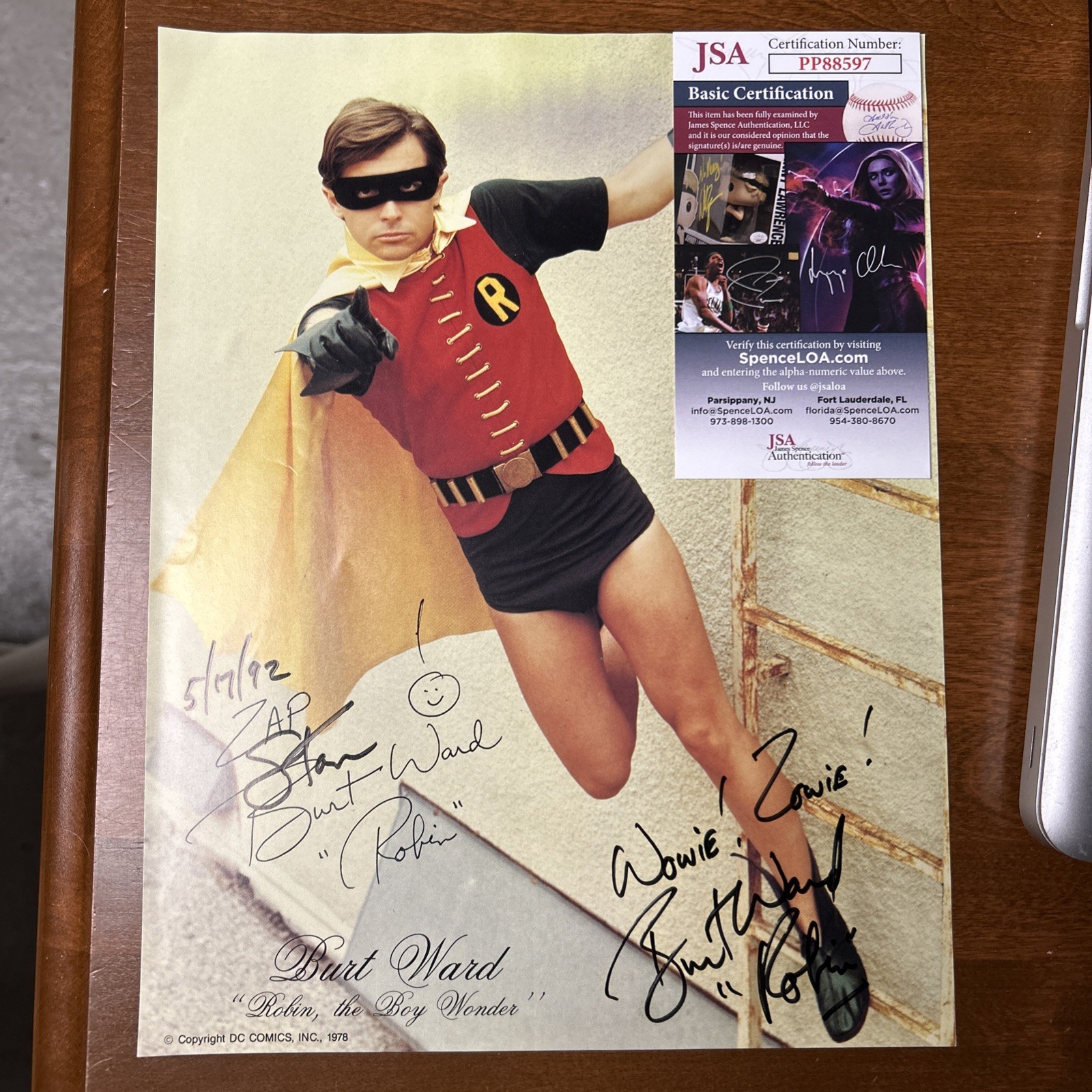 Burt Ward Autographed 8x11 Photo Batman & Robin TV Show Signed 2x JSA ...