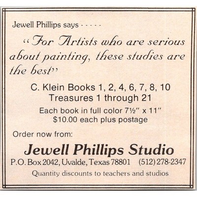 Jewell Phillips Studio For Artists Serious About Painting 1982 Ad SAH7 ...