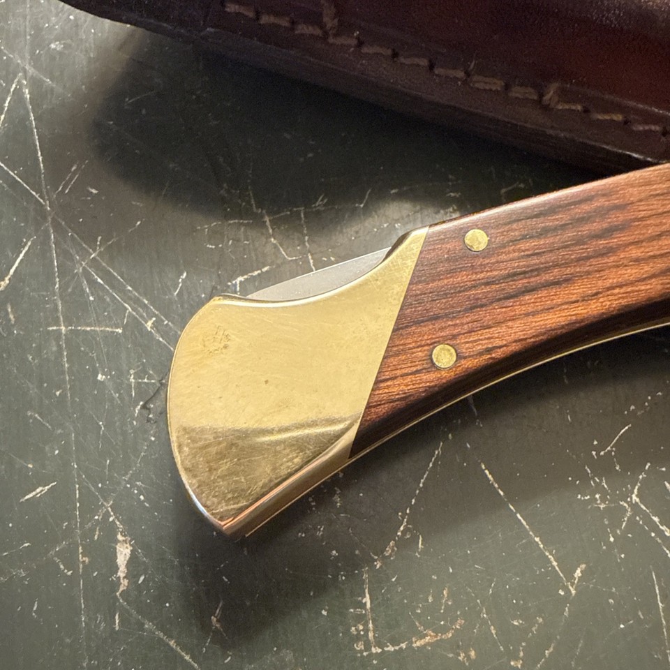 Vintage Schrade Uncle Henry LB7 USA Folding Lockback Knife and Leather ...