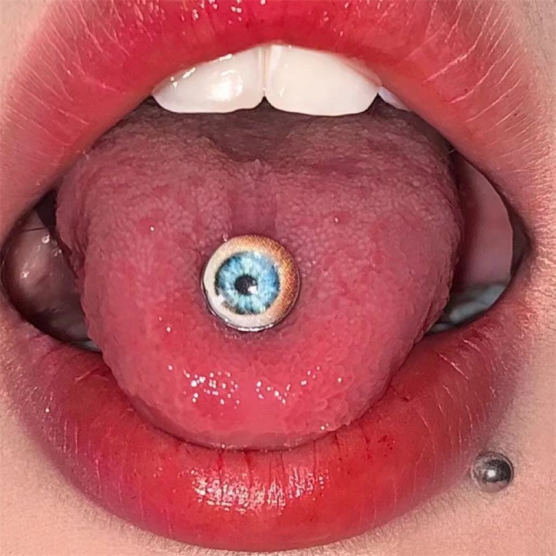 1 PC Stainless Steel 14G Tongue Rings Barbell Glowe Tongue Barbell ...