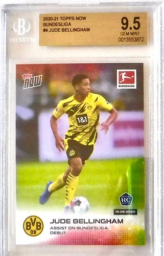 Jude Bellingham 2020 Topps Now Bundesliga #4 Rookie Card Beckett 9.5 ...