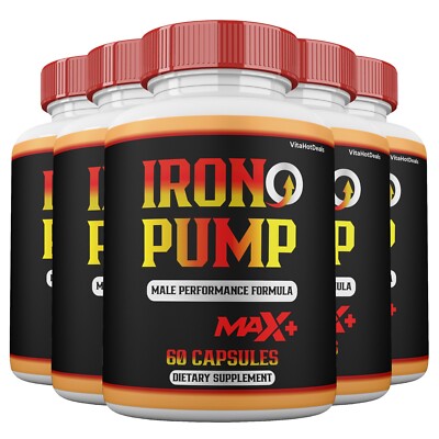 Iron Pump Max + Capsules, Iron Pump Max+ Pills for Men, Male Health (5 ...