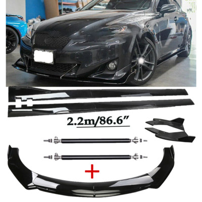 Front Bumper Lip Splitter Spoiler Side Skirt Strut Rods For Lexus IS250 ...