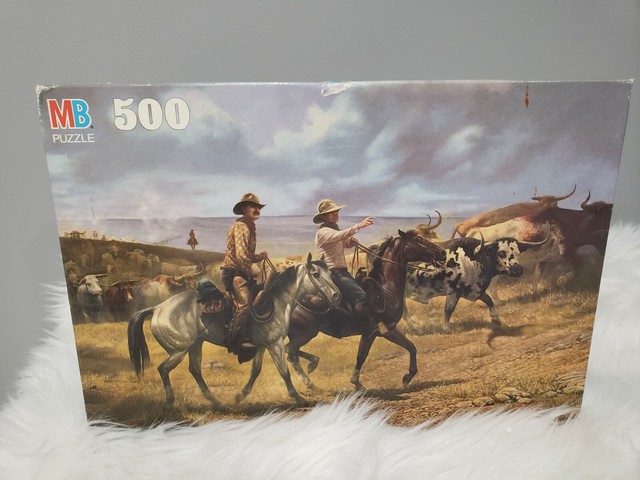 1990 Milton Bradley 500 PC Puzzle Frontier Days The Map Maker Vintage ...