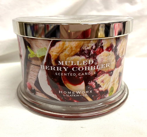 HOMEWORX by Harry Slatkin MULLED BERRY COBBLER 4 Wick 18 oz Jar Candle ...