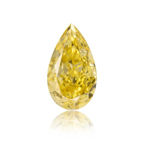 0.33 Ct Natural Fancy Intense Color Yellow Diamond Pear SI2 GIA ...