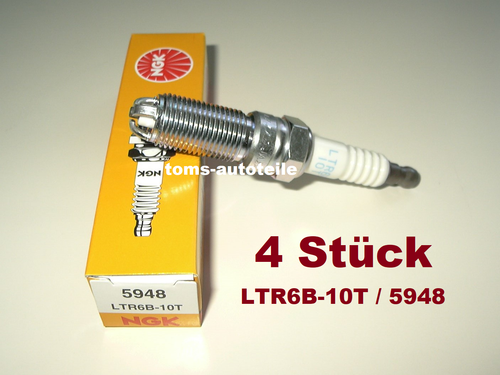 4 ORIGINAL NGK Zündkerzen LTR6B-10T 5948 für OPEL für FIAT 2,2 147 PS ...