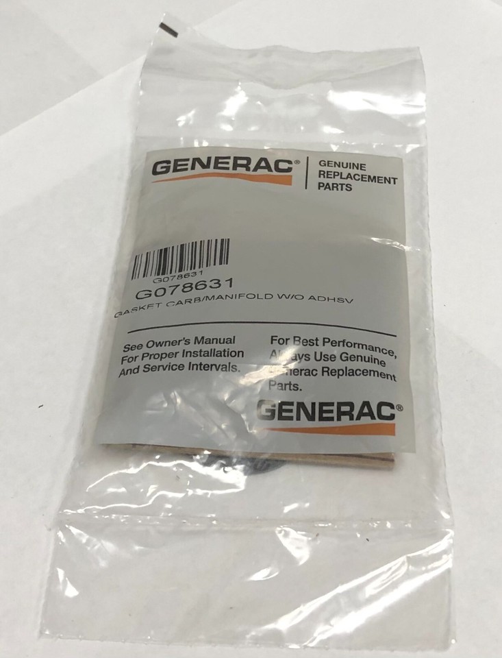 GENERAC PART# G078631, CARBURETOR/MANIFOLD GASKET W/O ADHESIVE OEM | eBay
