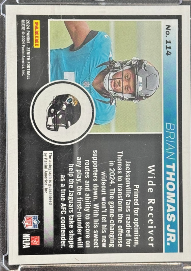 2024 Panini Zenith Red Zone Autograph Auto #114 Brian Thomas Jr 28/49 Rookie | eBay