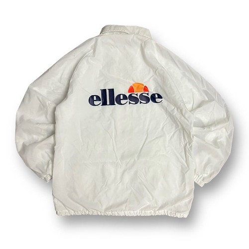 Vintage 90's Ellesse Button Up Swishy Windbreaker Jacket White Medium ...