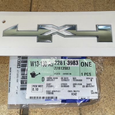 22813983 14-18 SILVERADO SIERRA CHROME 4 X 4 DOOR EMBLEM NAMEPLATE OEM ...