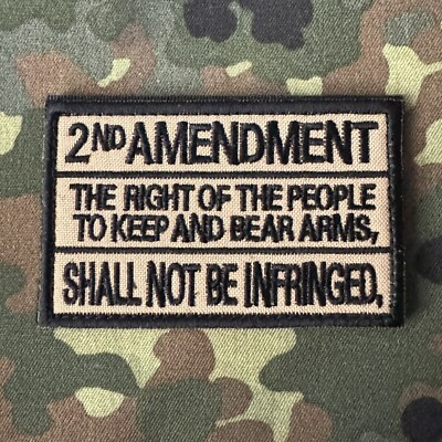 2ND AMENDMENT Embroidered Morale Patch Hook/Loop Back 2A RKBA PATRIOT ...
