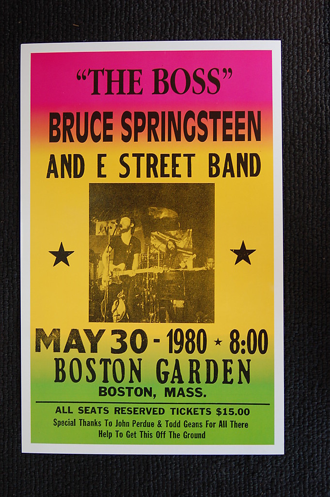 Bruce Springsteen 1980 Tour Poster The Boston Garden E Stree | eBay