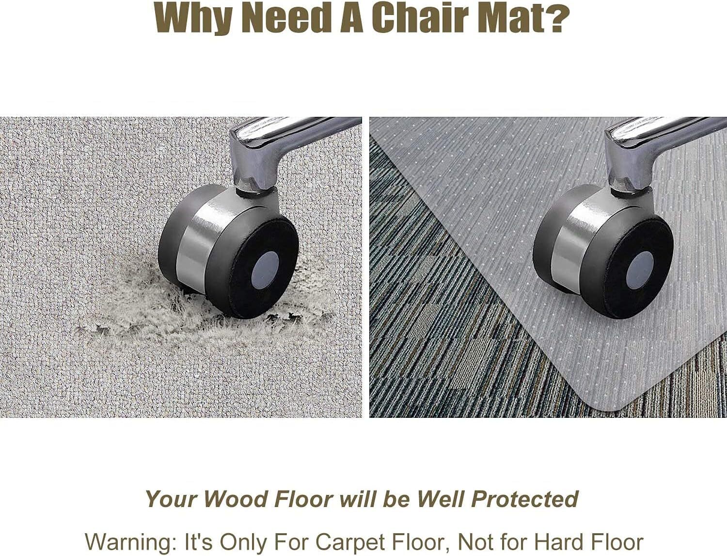 Home Office Chair Mat for Carpet Floor Protection Under Computer Desk ...