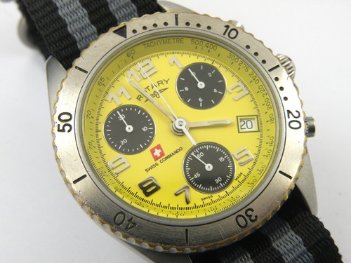 Rotary Mens GSS462/19 Swiss Commando Chrono ETA 251.272 Watch - 100m ...