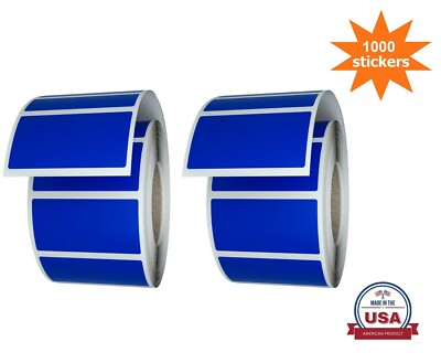 Blue Rectangular Colored Labels 1.57in x 0.75in (4cm x 2cm) 1000 Pack ...