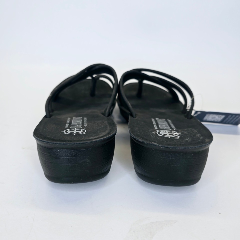 Harborsides Sandals Women's 10M Memory Foam Comfort Thong Sandals Black ...