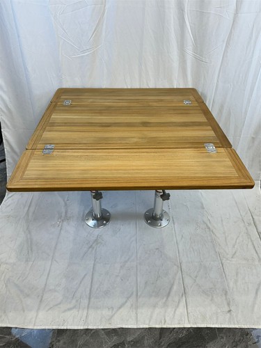 Boat Folding Teak Table Top Plain 26/13X25.6, 37.8/18.9X35 Inch Marine ...