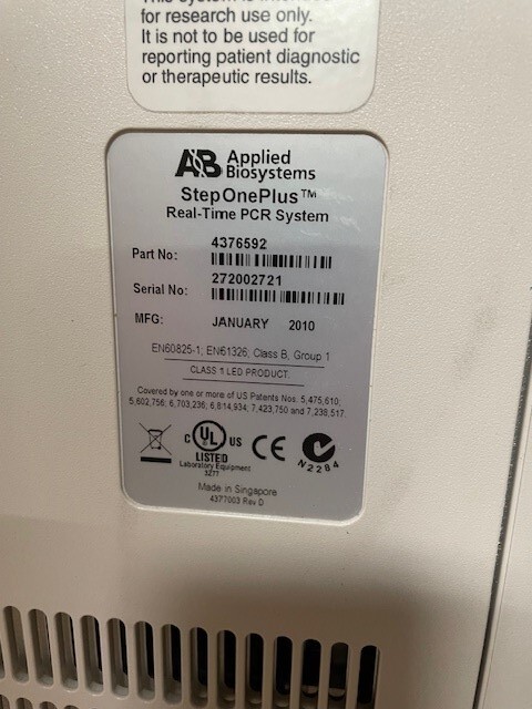 Applied Biosystems Step One Plus 96-Well Real-Time PCR System 4376592 ...