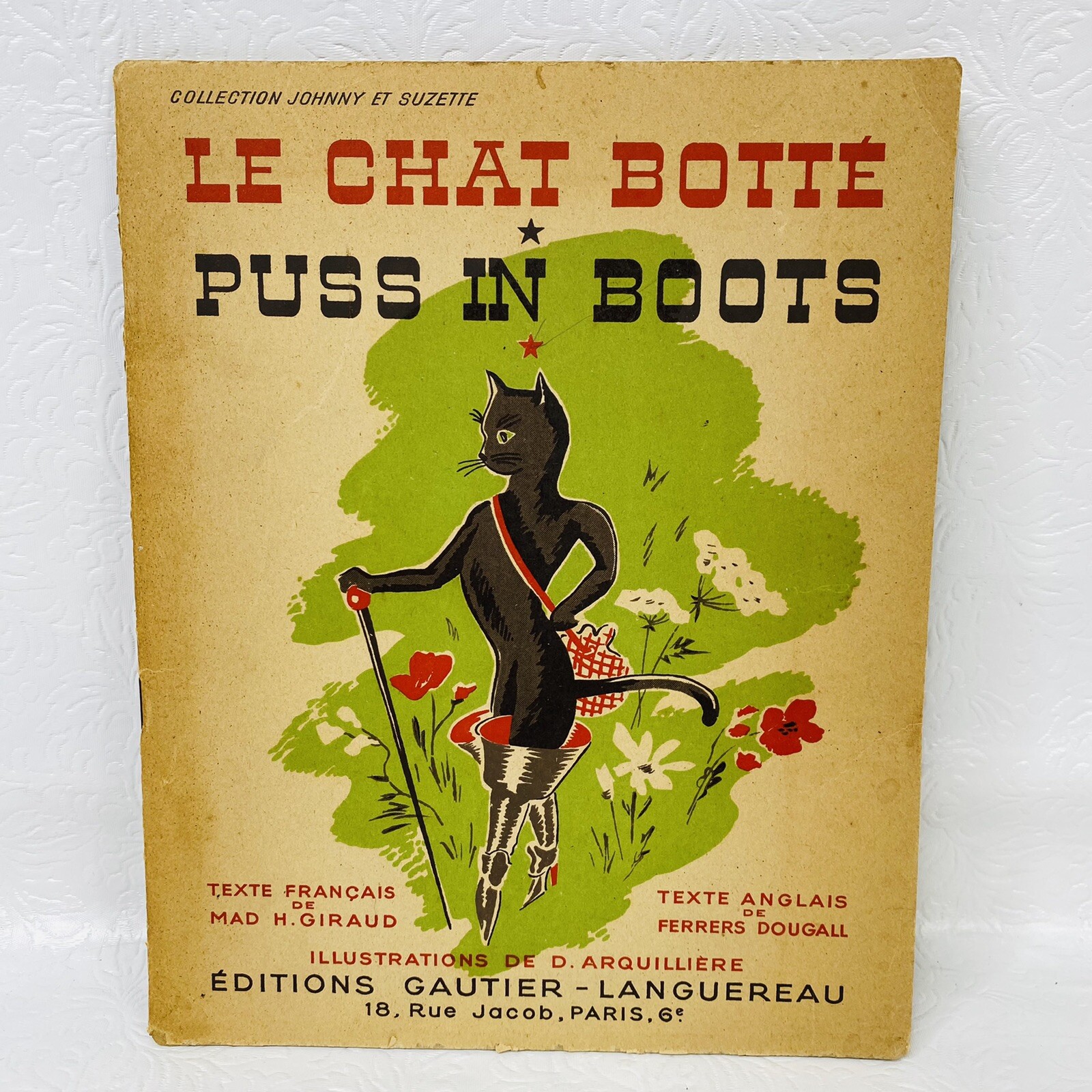 Vtg 1945 La Chat Botte / Puss In Boots in French and English ...