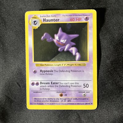 Pokémon TCG Haunter Base Set 29/102 Regular Shadowless Uncommon | eBay