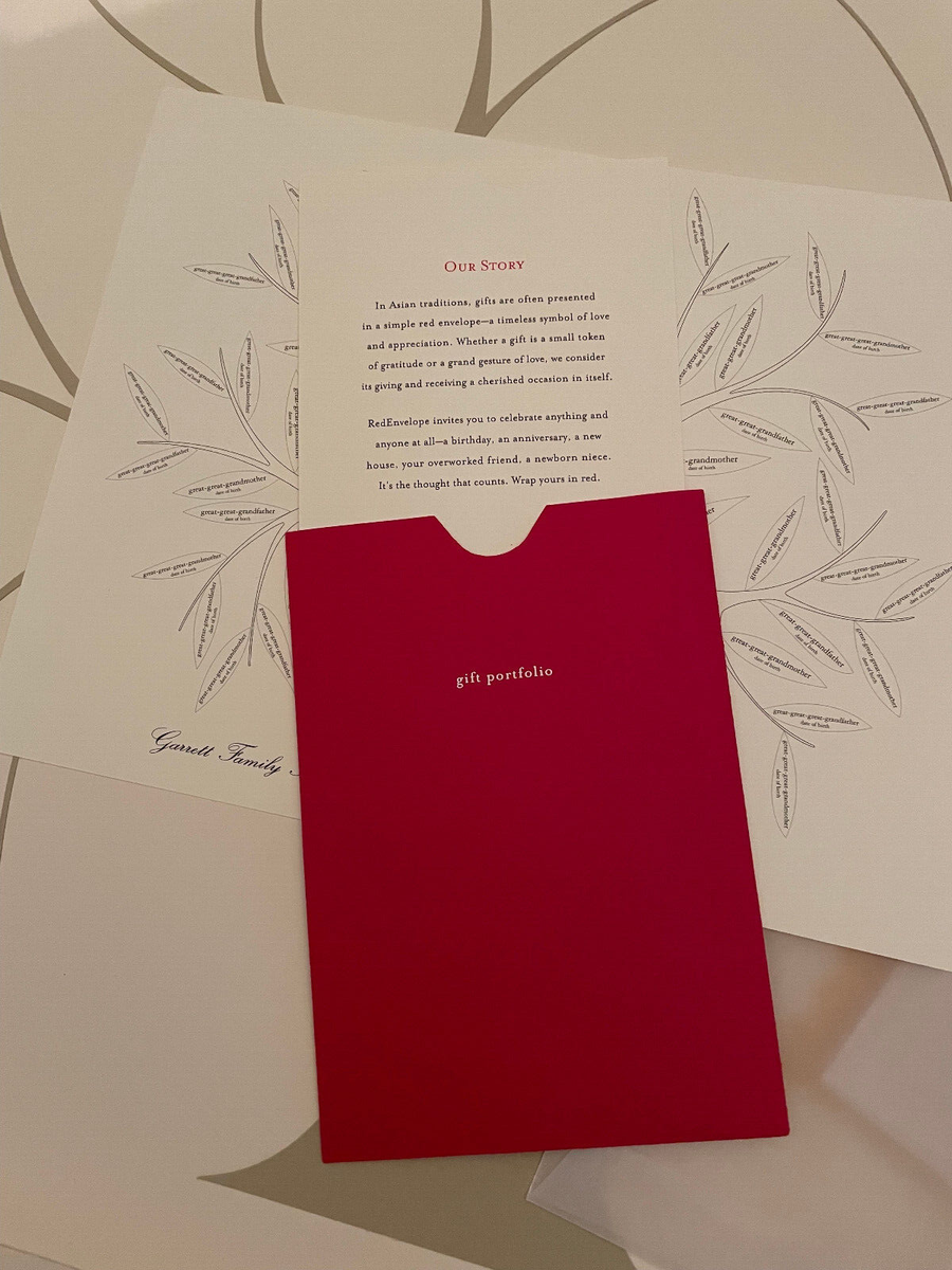 Red Envelope Family Tree With Carved Initials Family Tree From Red