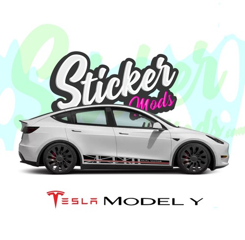 TESLA MODEL Y Side Stripes Car Sticker Side Door Vinyl Decals | eBay