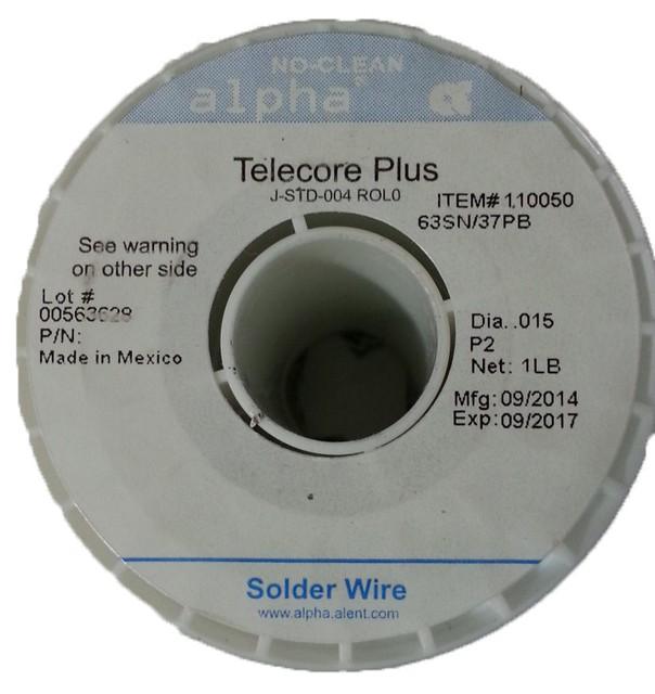 110050 Alpha Telecore Plus No Clean Tin Lead Solder Wire .015" 63sn ...